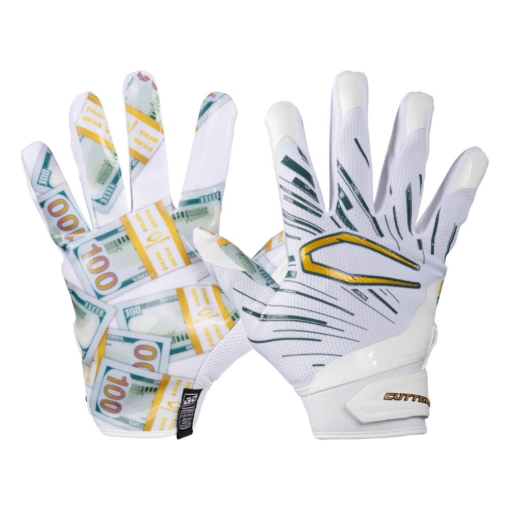 White Money Bands Game Day Pro Limited-Edition Receiver Gloves – Shock ...