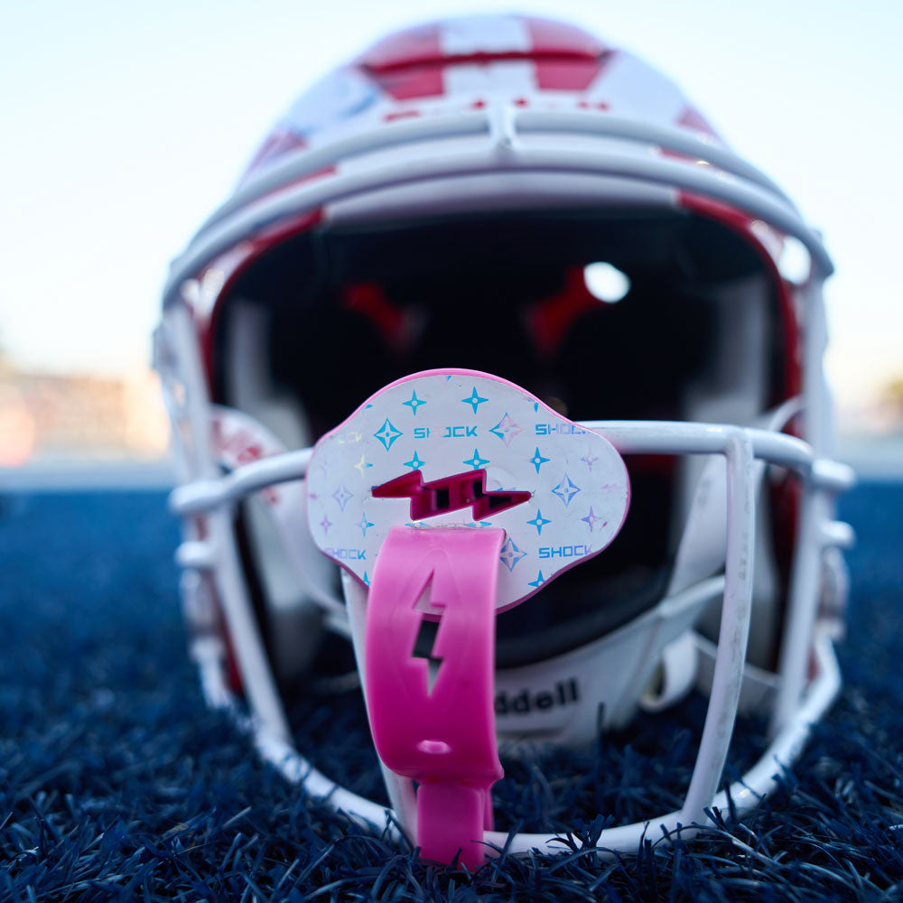 Clear/Iridescent White Lux Bolt Lip Guard | Shock Doctor