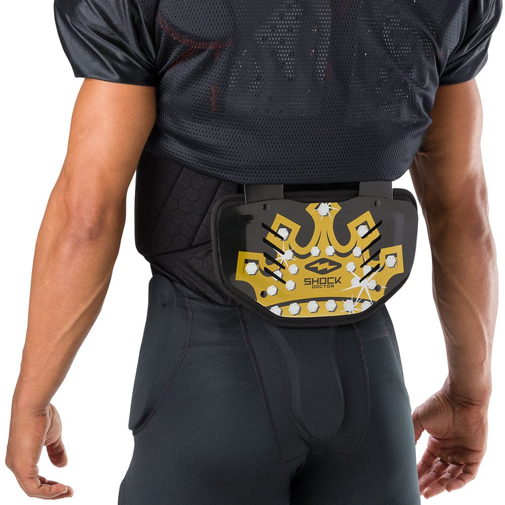 Showtime Black/Gold King Football Back Plate Protector | Shock Doctor