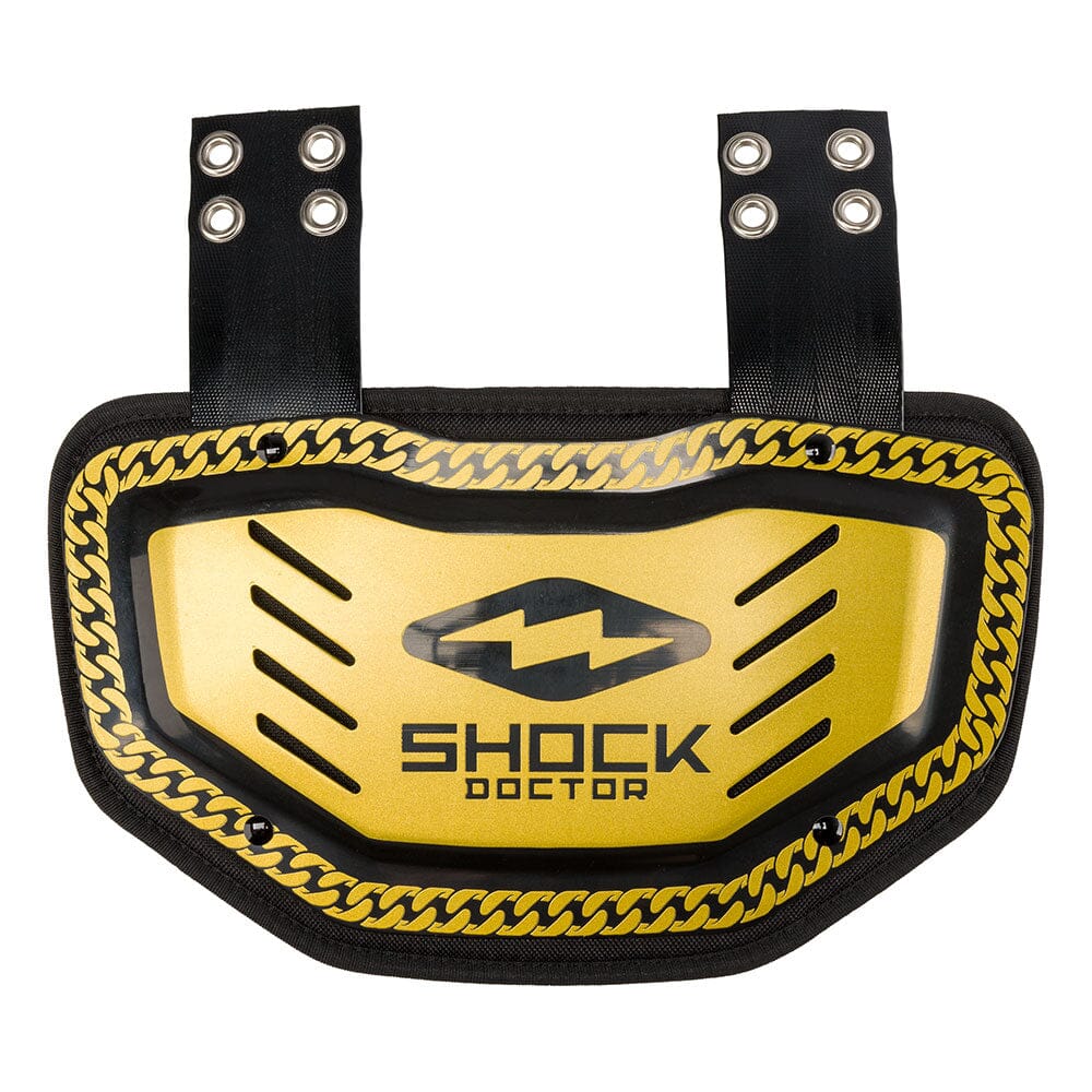 Showtime Black/Gold Chain Football Back Plate Protector | Shock Doctor