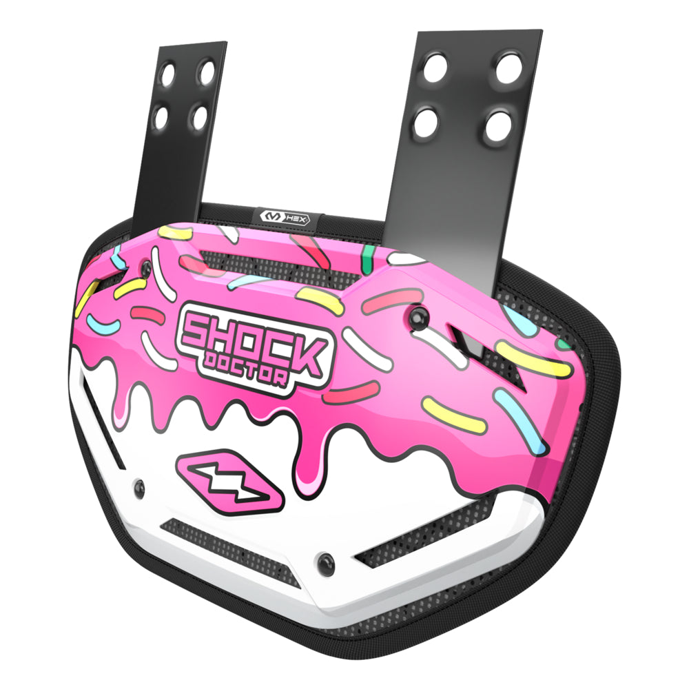 Showtime White/Pink Sprinkle Drip Back Plate | Shock Doctor