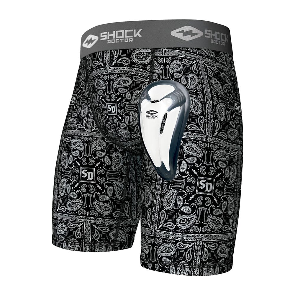 Paisley Black Compression Short with Bio-Flex Cup | Shock Doctor