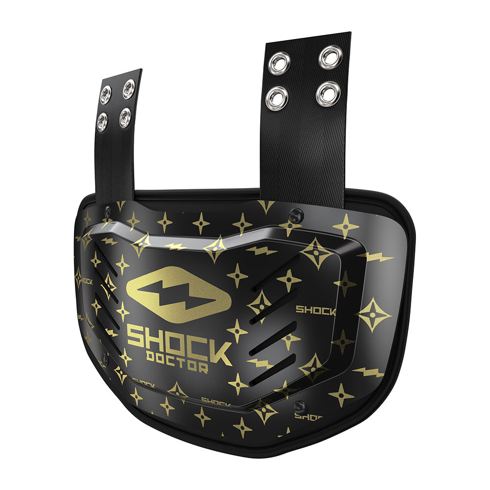 Showtime Black/Gold Lux Football Back Plate Protector | Shock Doctor