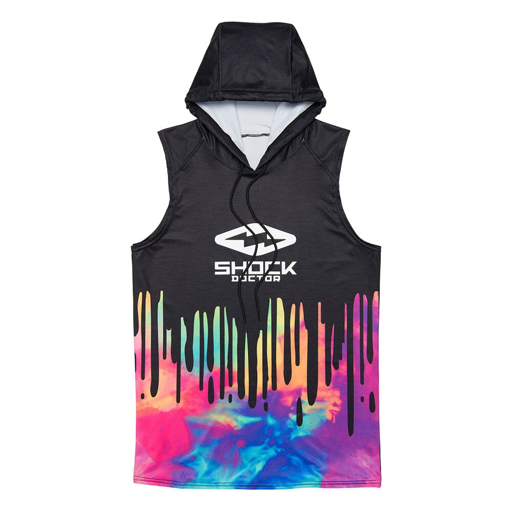 Performance Black Tie Dye Drip Sleeveless Hoodie | Shock Doctor